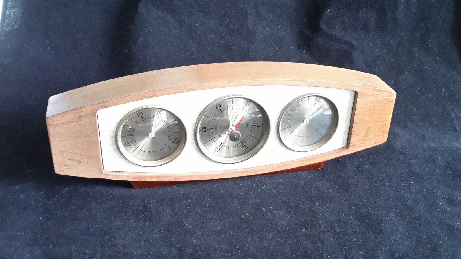 Vintage AIRGUIDE Weather Station MCM Wooden Desk Top - Etsy
