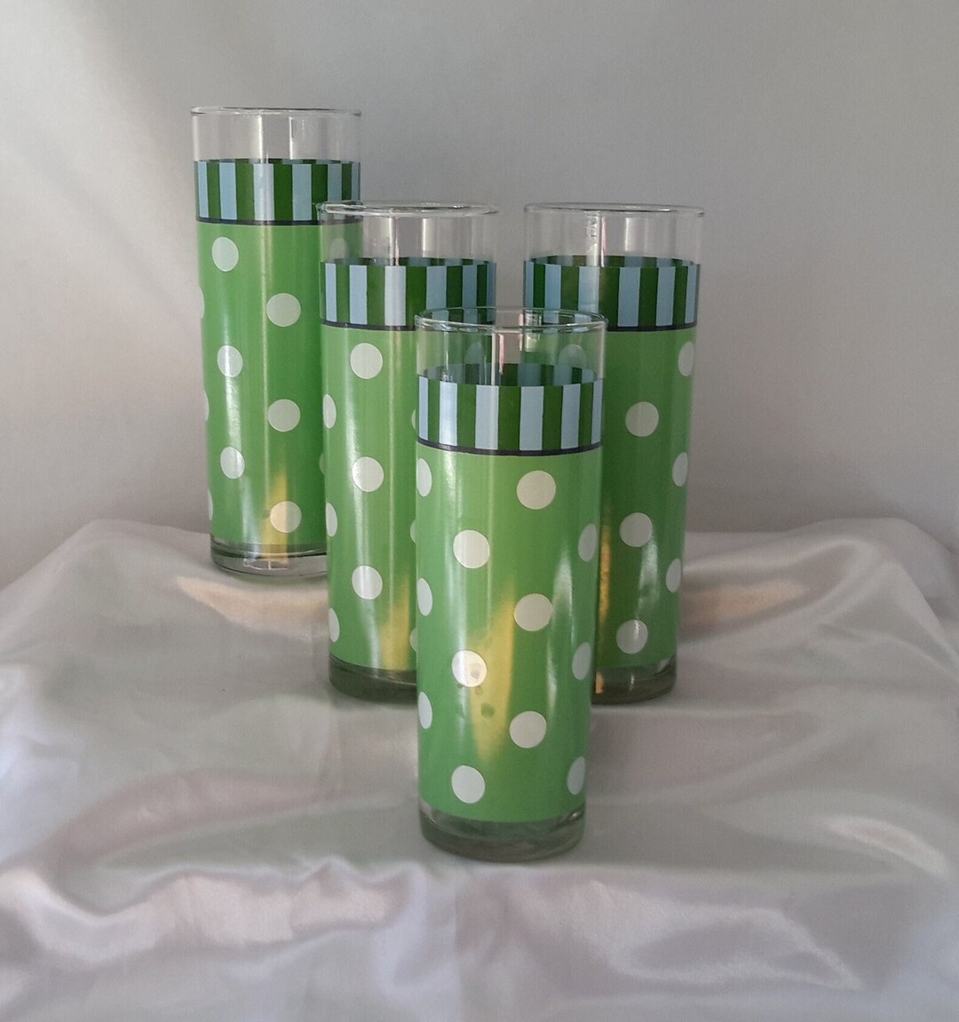 Vintage GAIL PITTMAN Southern Living Glassware Tall Bright Green W ...