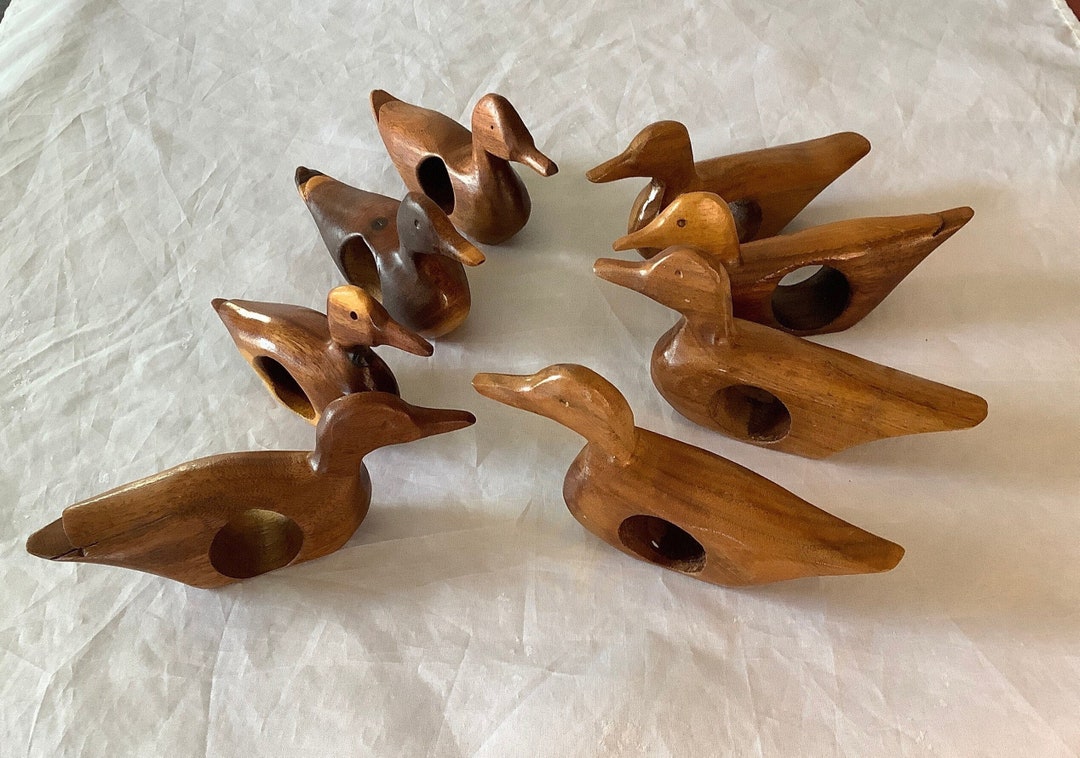 Hand Carved Duck Napkin Rings Beautifully Hand Crafted One of a Kind ...