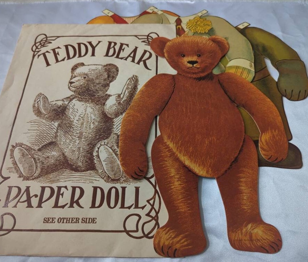 TEDDY BEAR Paper Doll. Complete 1984 Collector's Old Fashioned Jumbo ...
