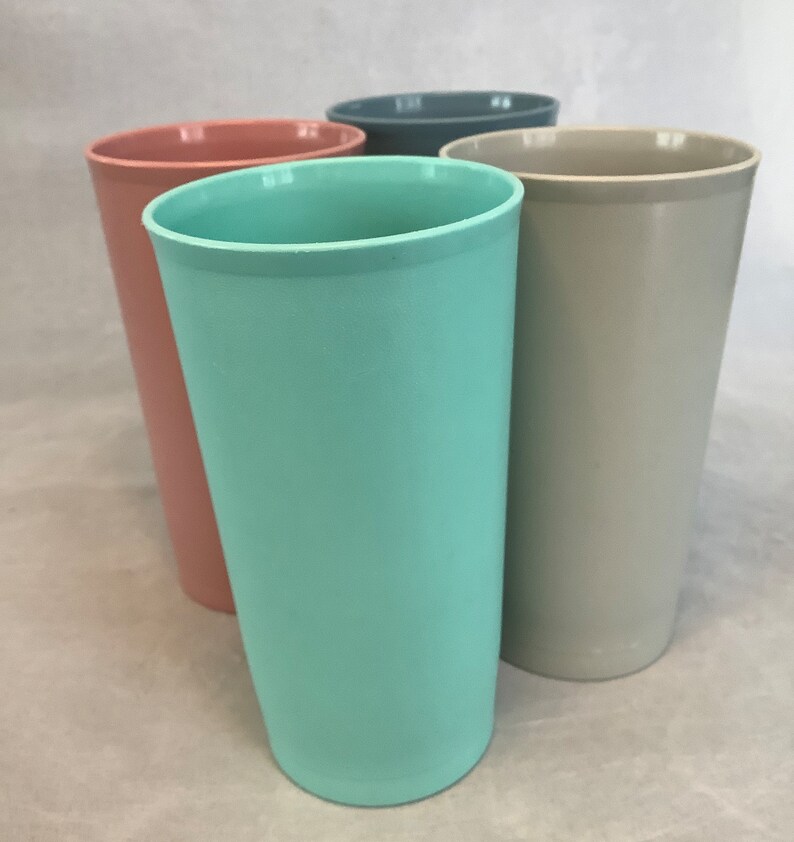 Tupperware Assorted Pastel Tumblers~ Vintage Plastic Drinking Glass Set ...