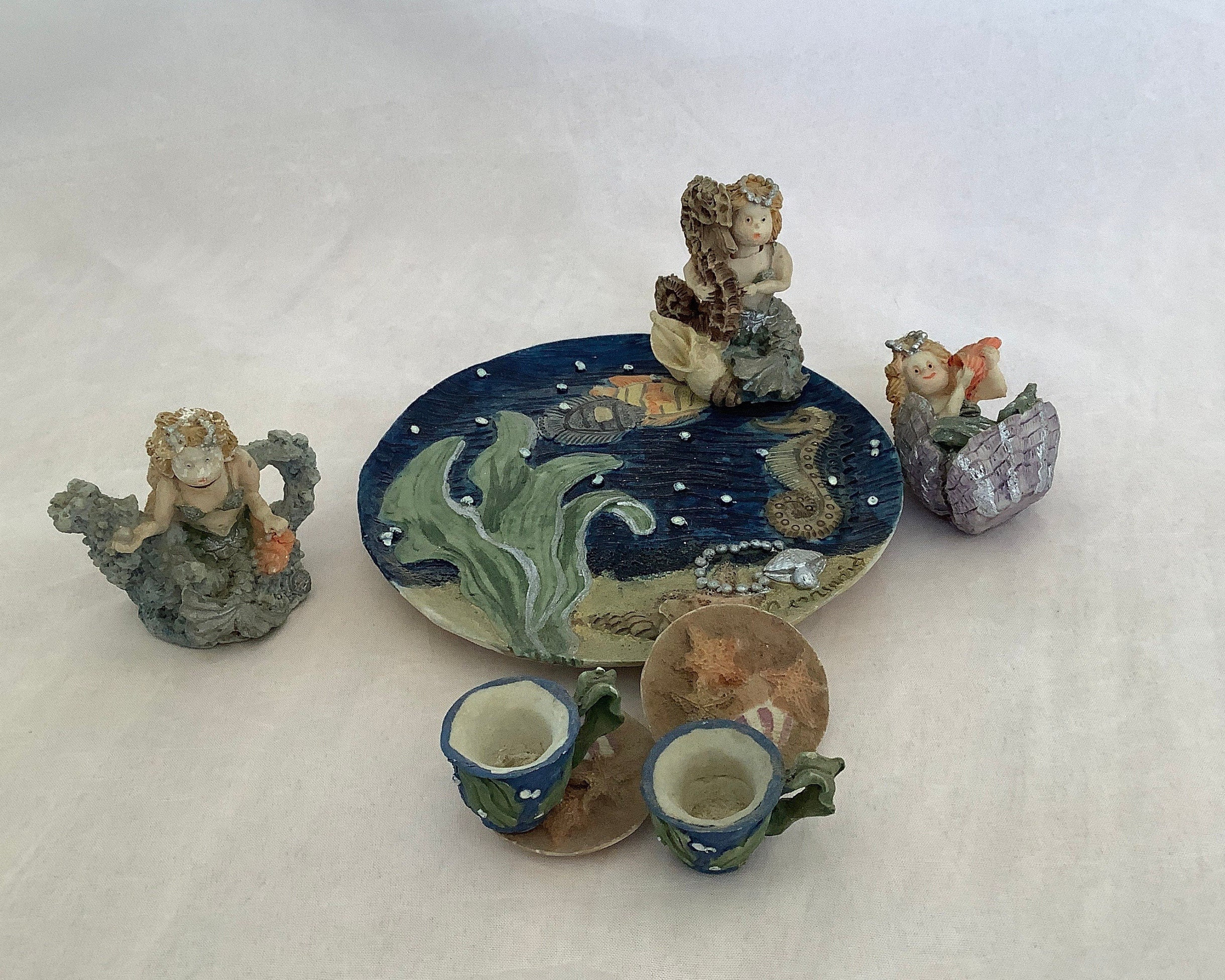 The Three Nymphs Under the Sea Music Playing Mermaids - Etsy