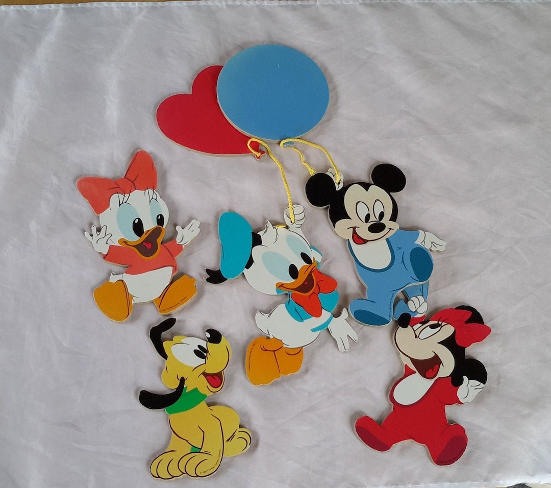 Classic Disney Babies Climbing up the Wall. Micky Minnie Pluto Donald ...