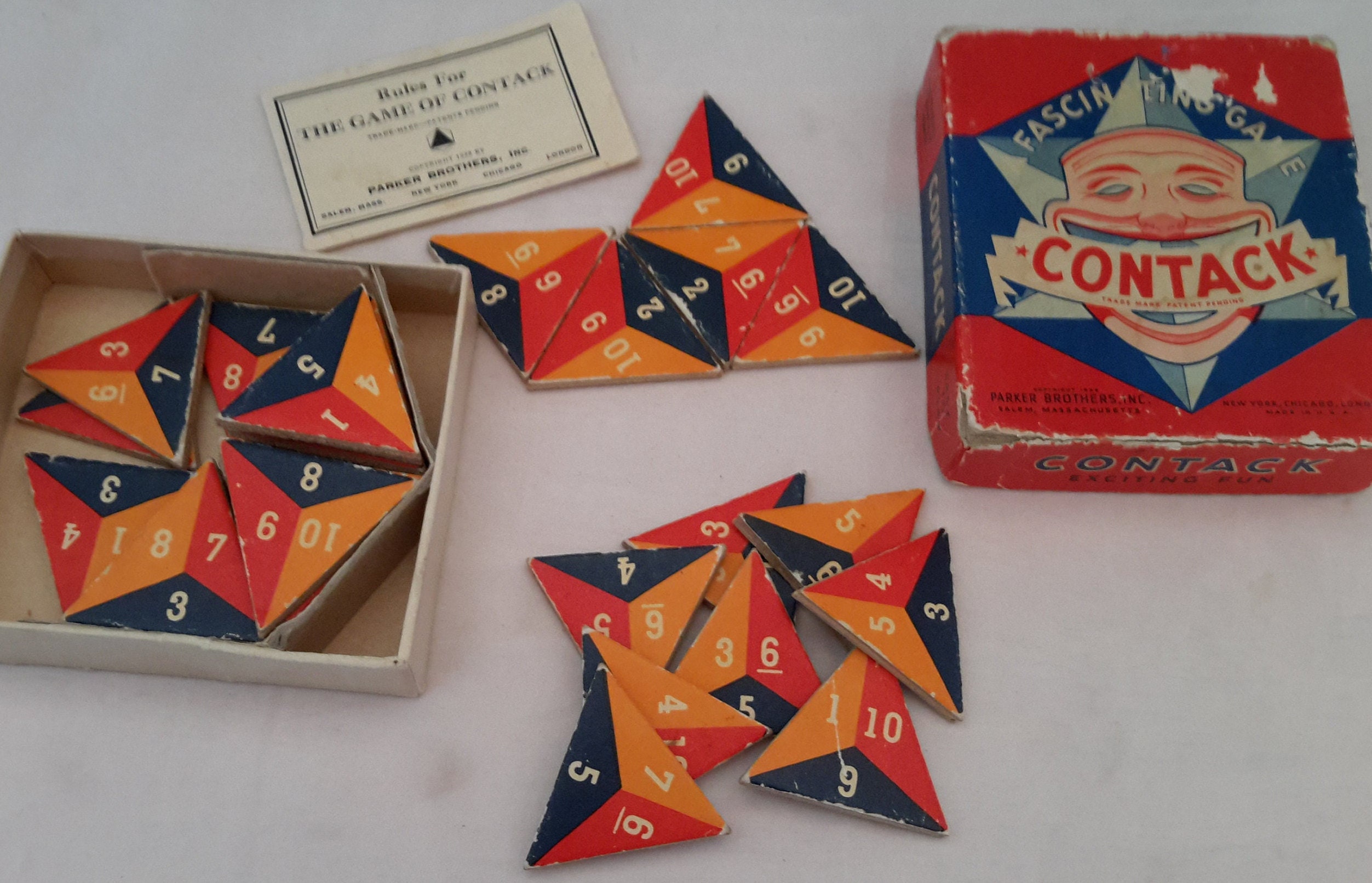1939 Parker Brothers Contack Tile Game Fascinating Game and Exciting ...