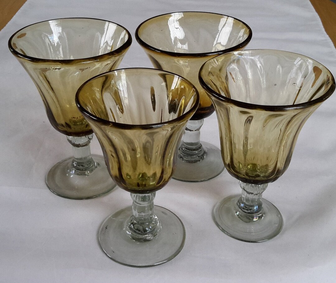 Copas de vidrio ahumado Juego de vasos de tulipán ámbar ahumado Panel ...