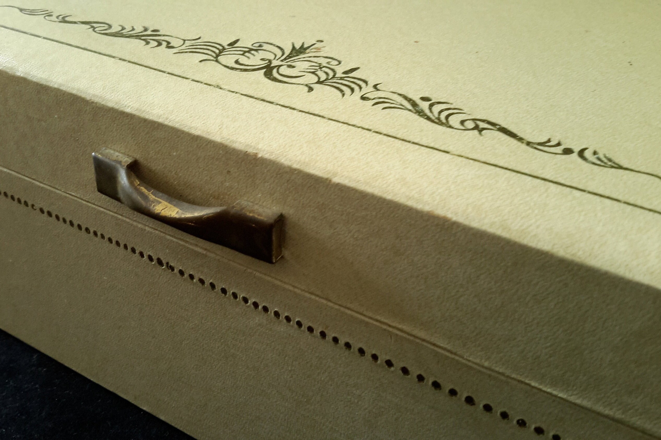 Jewelry Box Cream With Scrolling Embellishments Vintage Mid Century ...