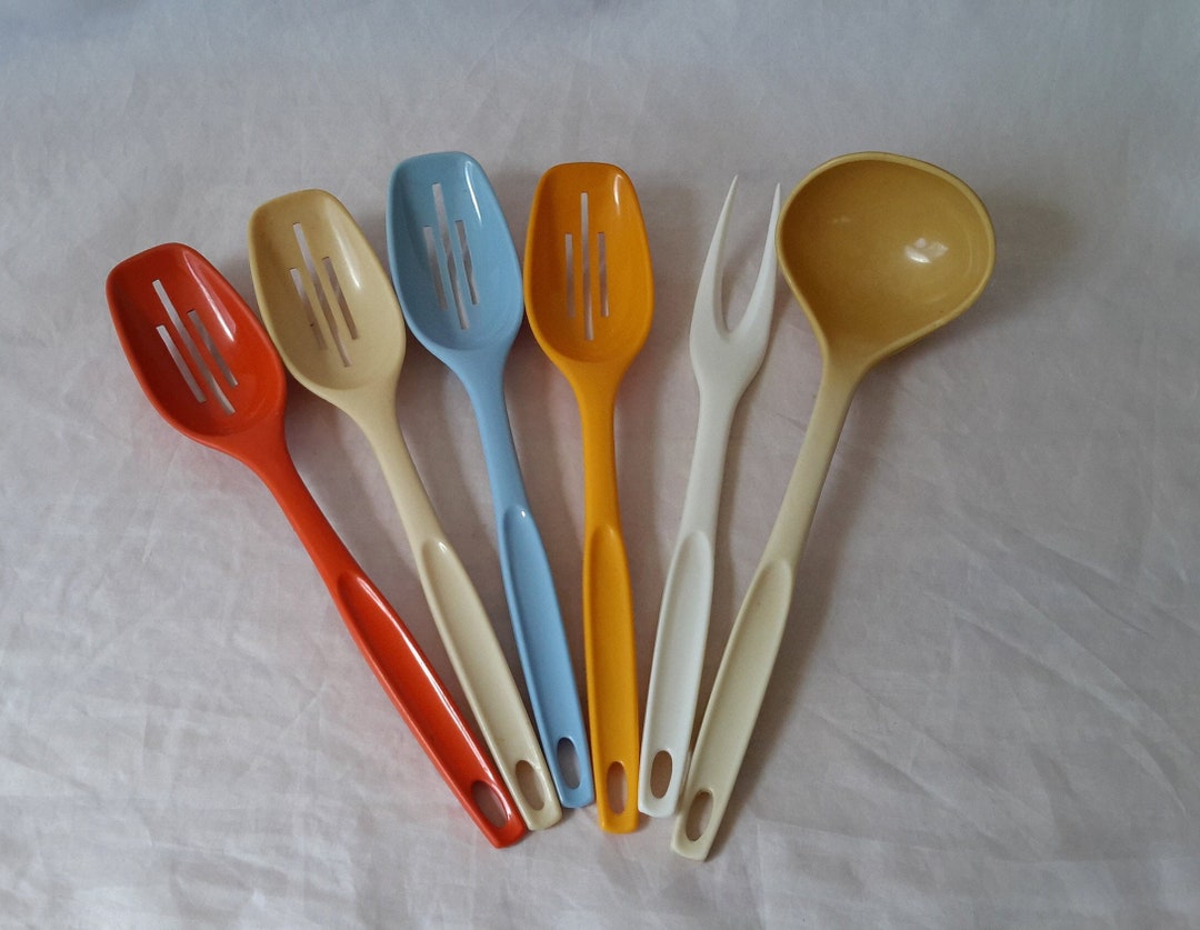 FOLEY Nylon Kitchen Utensils Variety of Slotted Spoons Meat Fork and ...