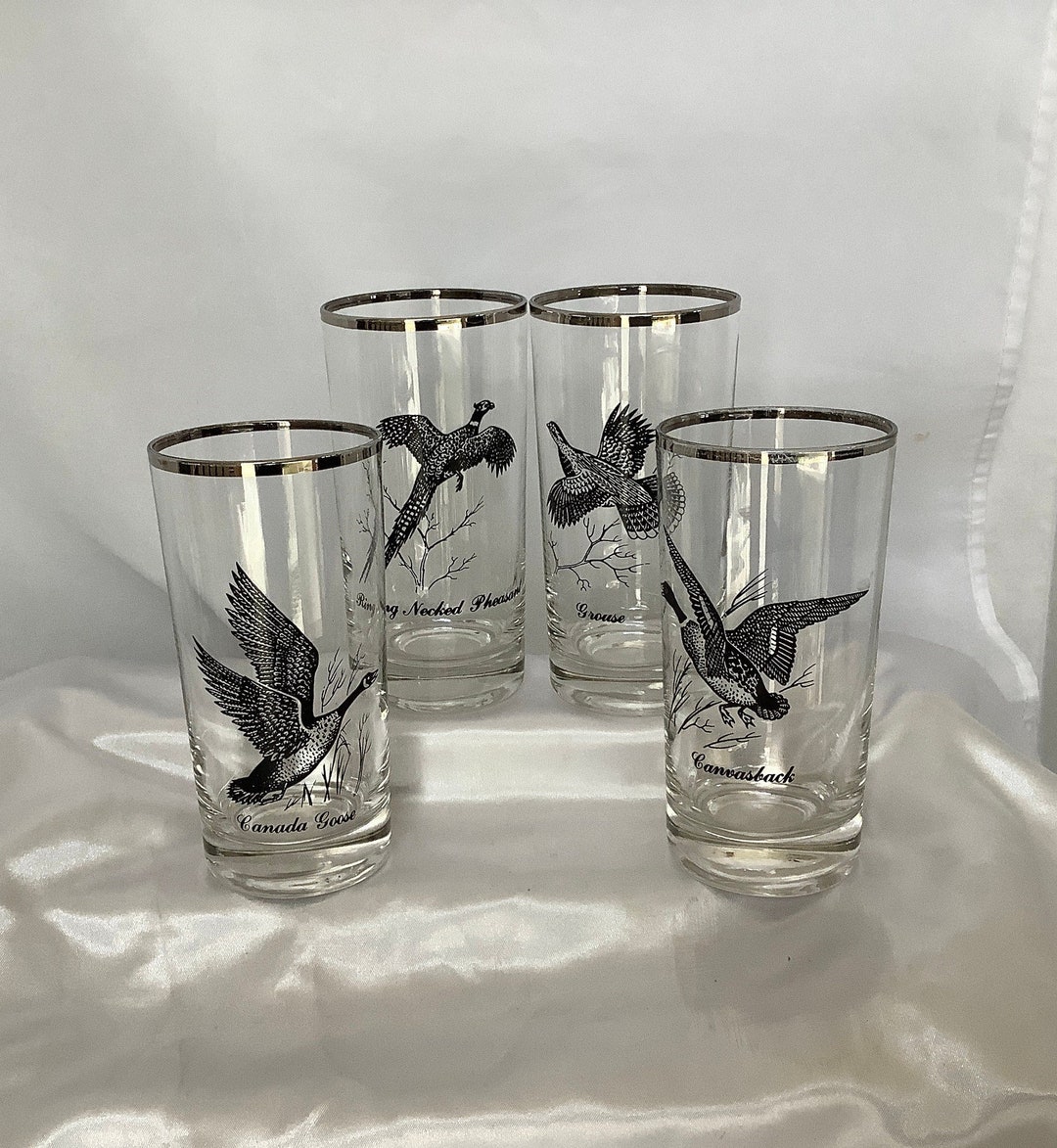 Water Fowl Glassware~ Set or Single~vintage Sportsman Tumblers Assorted ...