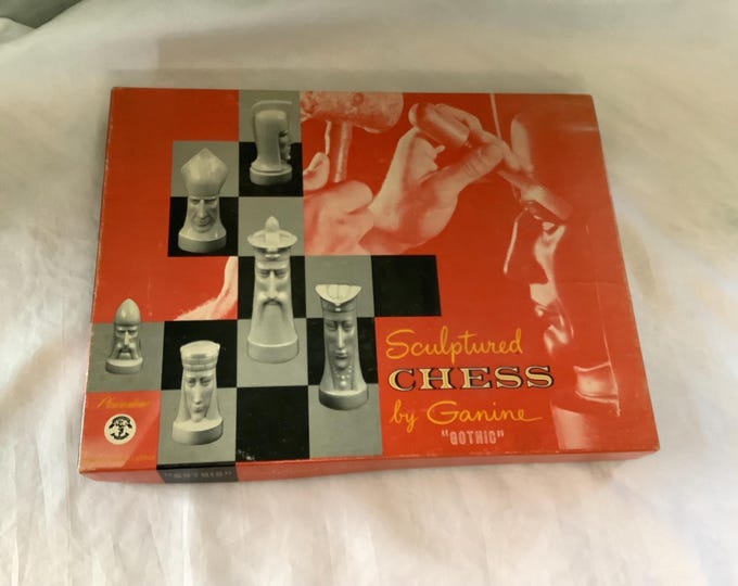 Sculptured GOTHIC Chess Set by PETER GANINE ~ Pleasant Time~ Vintage ...