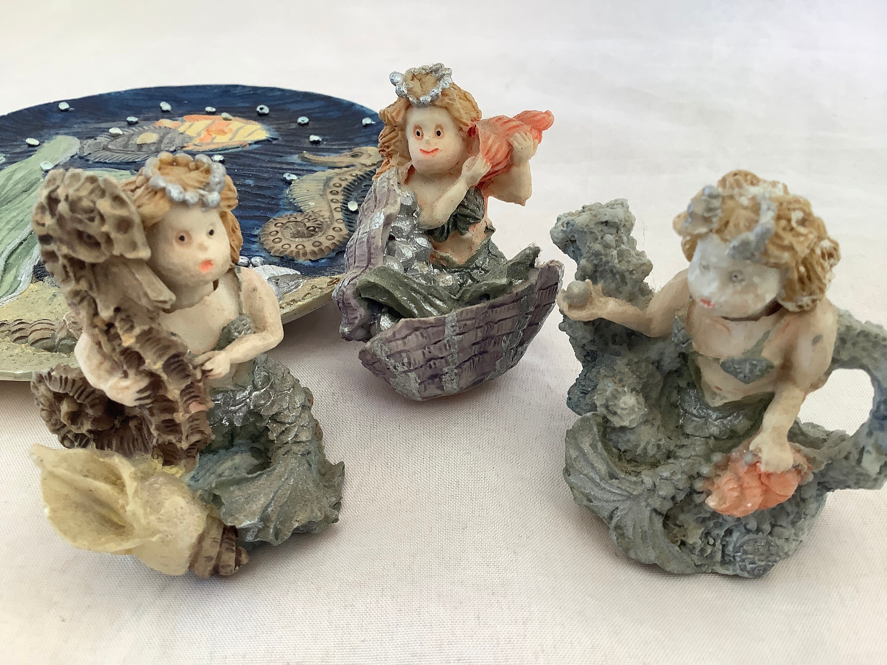 The Three Nymphs Under the Sea Music Playing Mermaids - Etsy