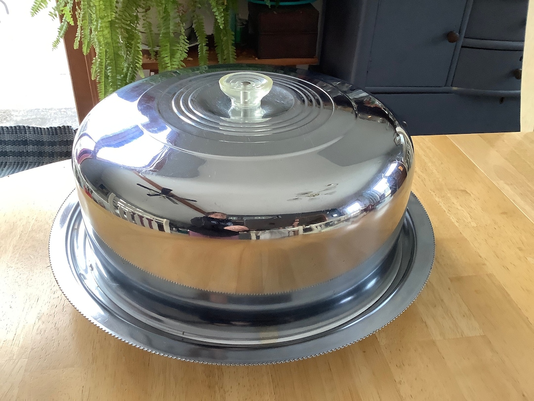 Vintage Shiny Chrome Cake Carrier~ Display Your Baked Creations on This ...