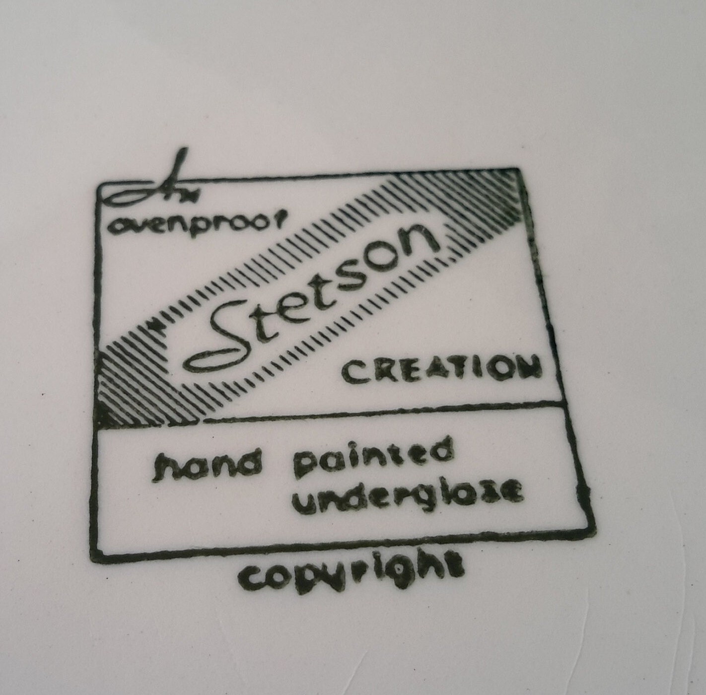 Vintage Stetson Creation Hand Painted Under Glaze Oven Proof Platter ...