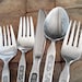 Vintage MARIA GRANDE Stainless Steel Flatware Embossed Floral and Black ...