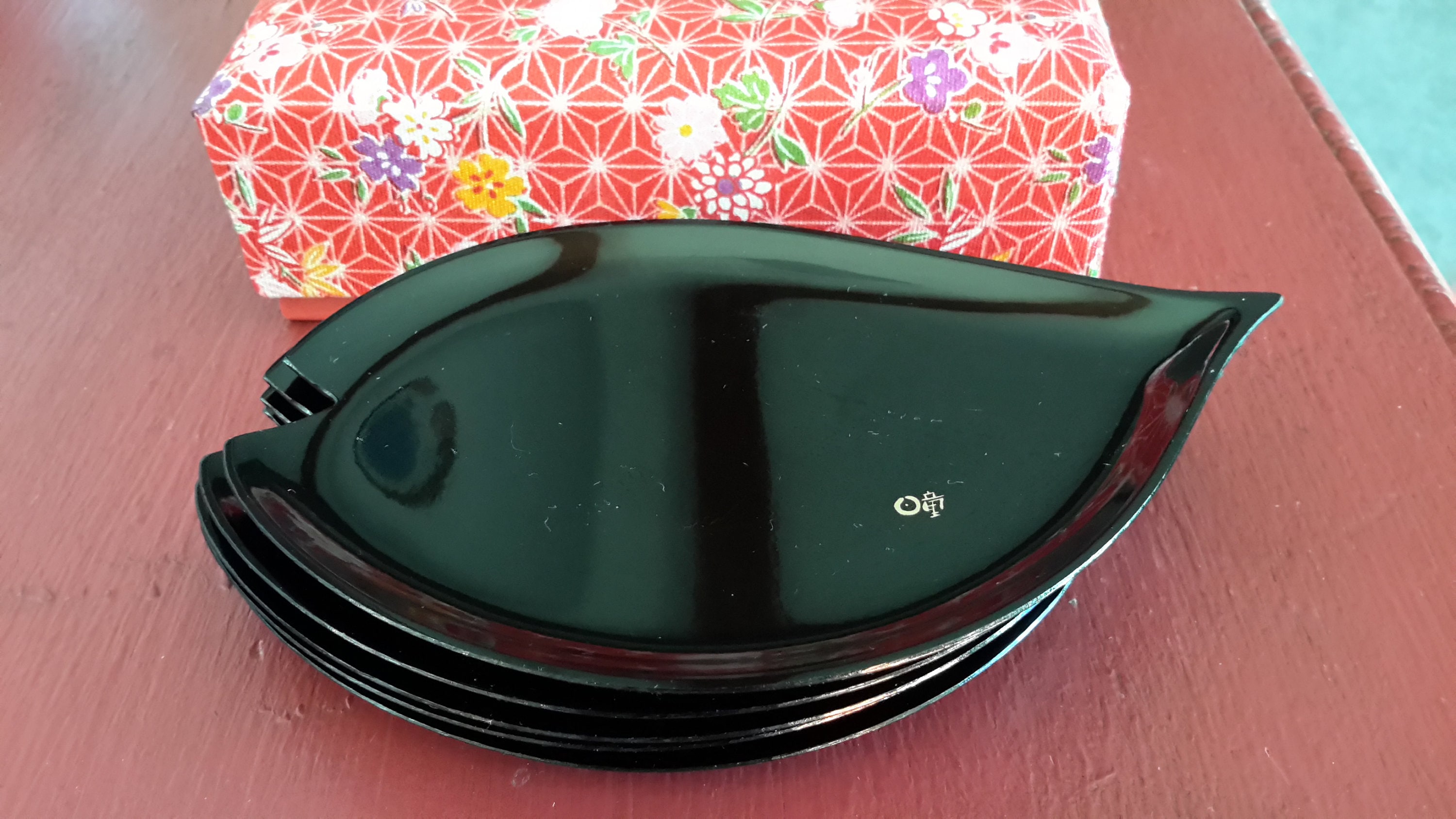 Japanese Black Lacquerware Fish Shaped Small Plates Sushi - Etsy