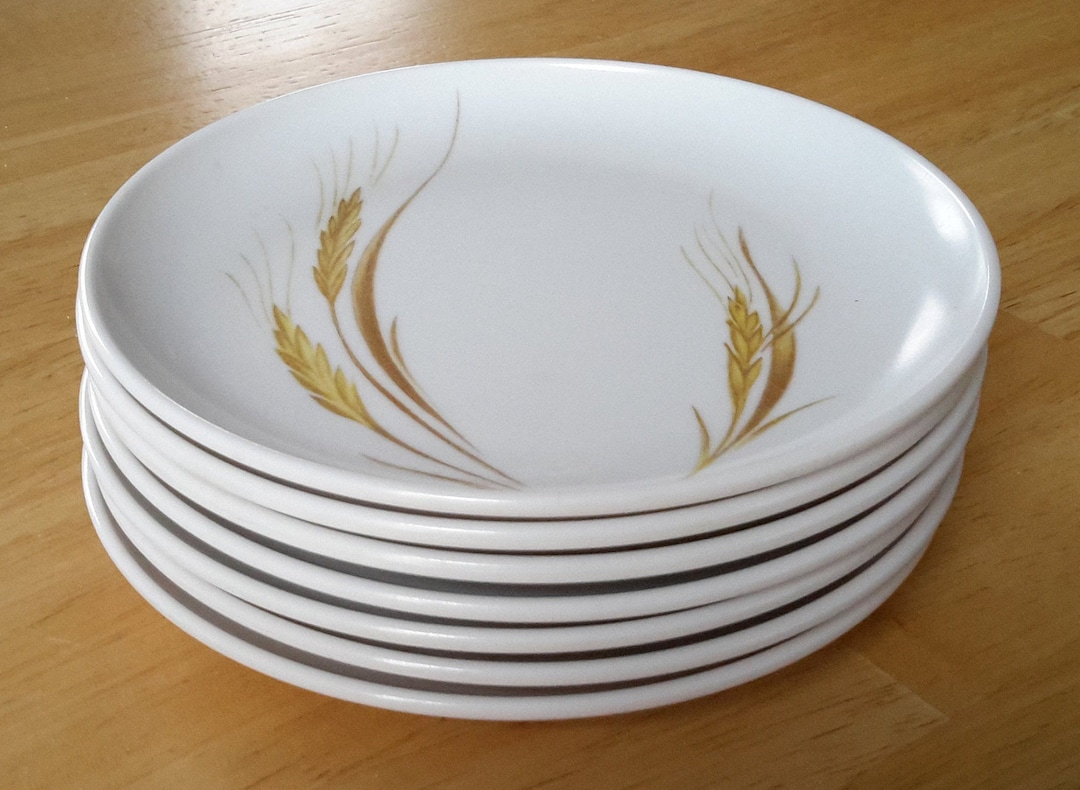 Golden Wheat Sheaves Snack/dessert Plates~ Vintage Melamine Small ...