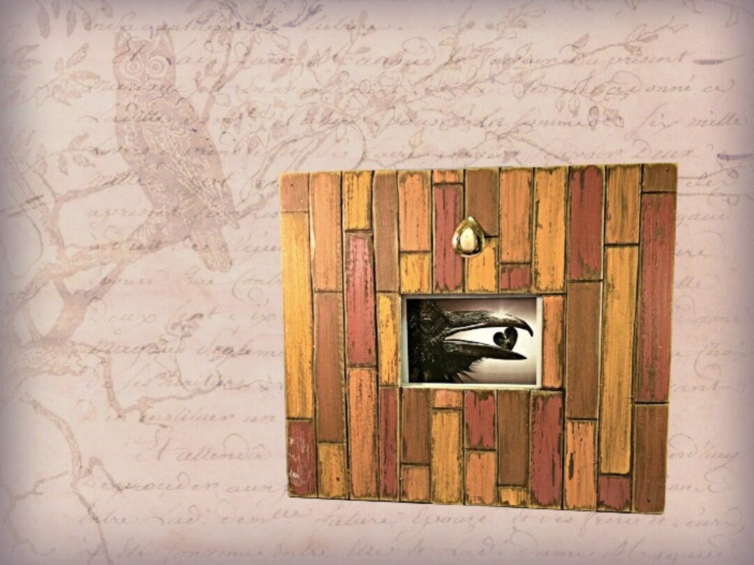 Distressed Barn Wood Plank Frame Vintage Wooden Plank Frame Wood Plank ...