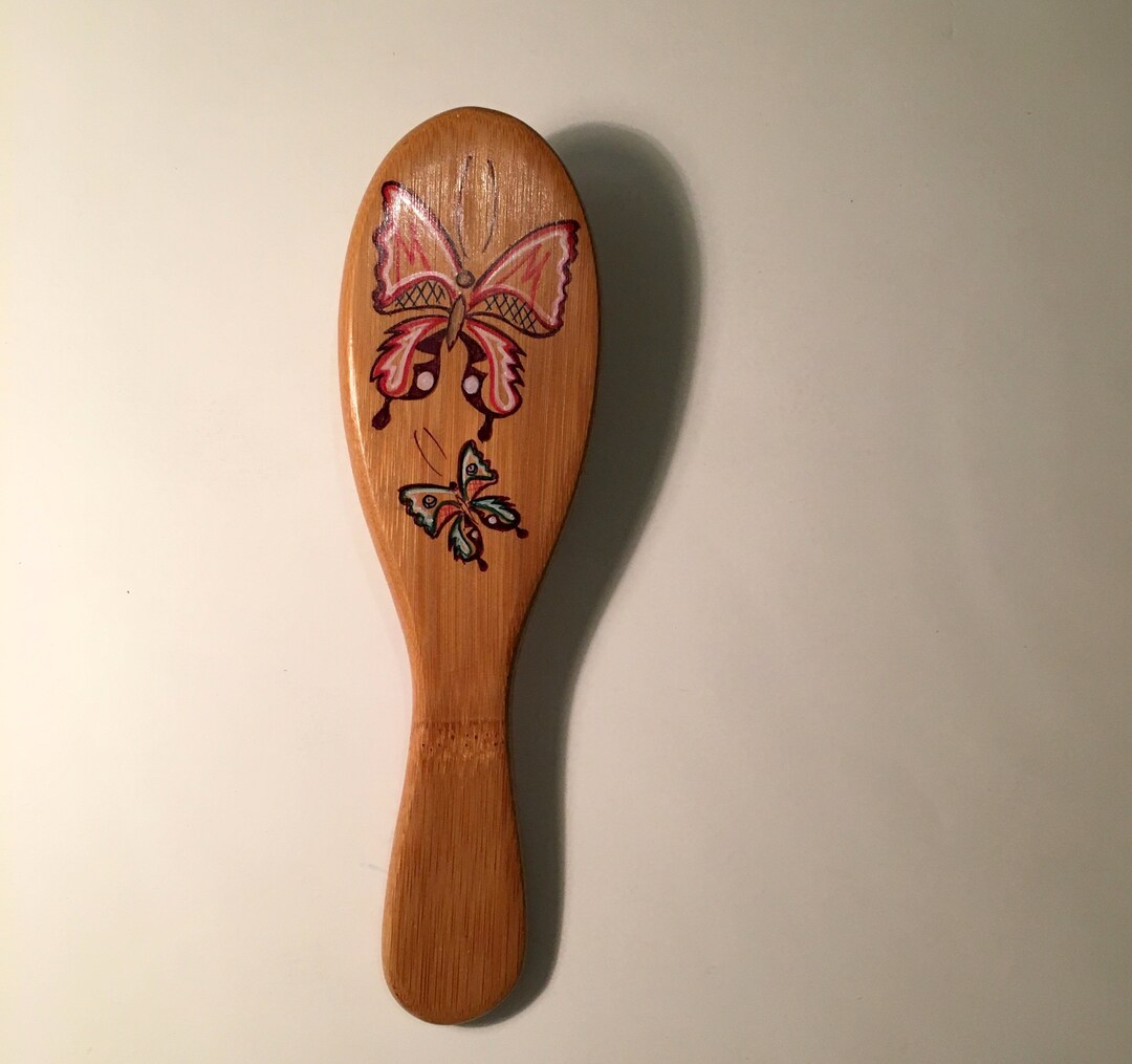 Butterfly Brush Native Bristle Hair Brush Hand Painted - Etsy
