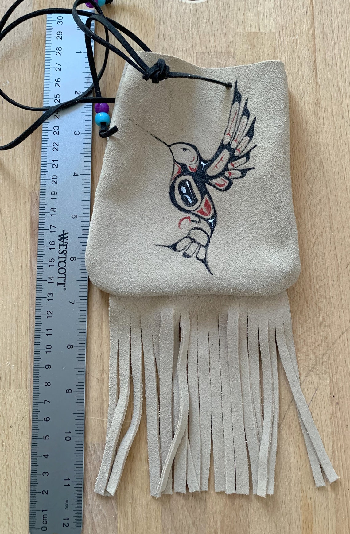 Native American Leather Medicine Bag Hand Painted - Etsy