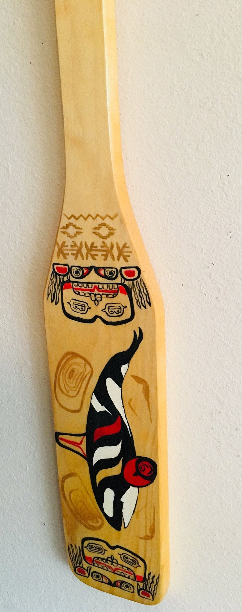 Wood Paddle Wall Decor With Native American Design Orca | Etsy