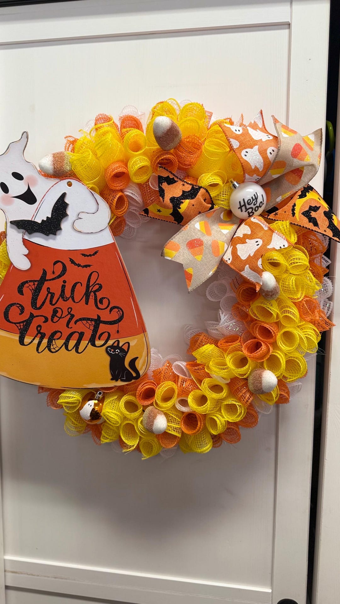 Ghost Candy Corn Wreath - Etsy