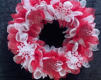 Let It Snow Winter Christmas Wreath, Let It Snow Red Winter Wreath ...