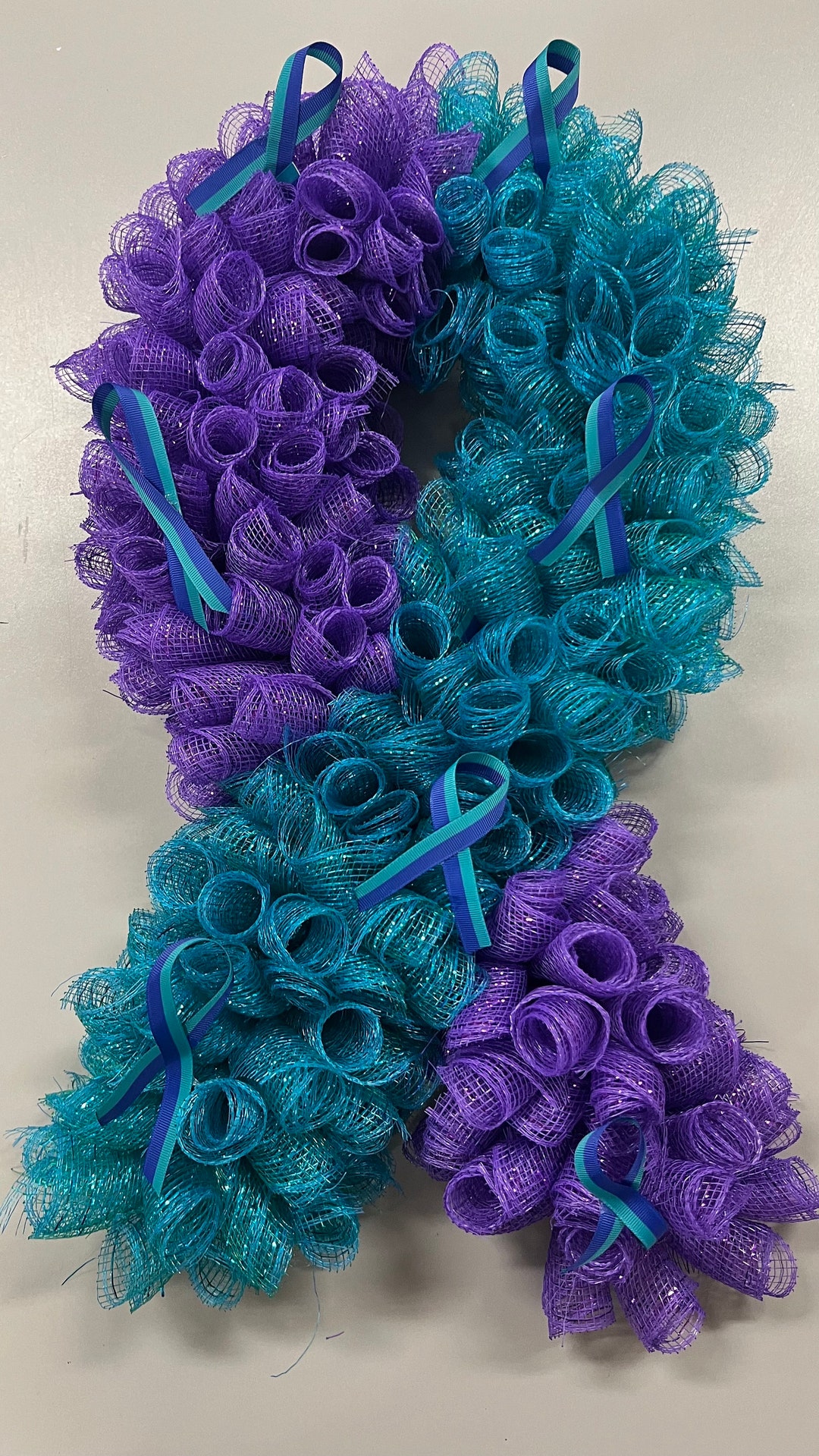 Purple and Teal Mental Health Awareness Wreath. - Etsy
