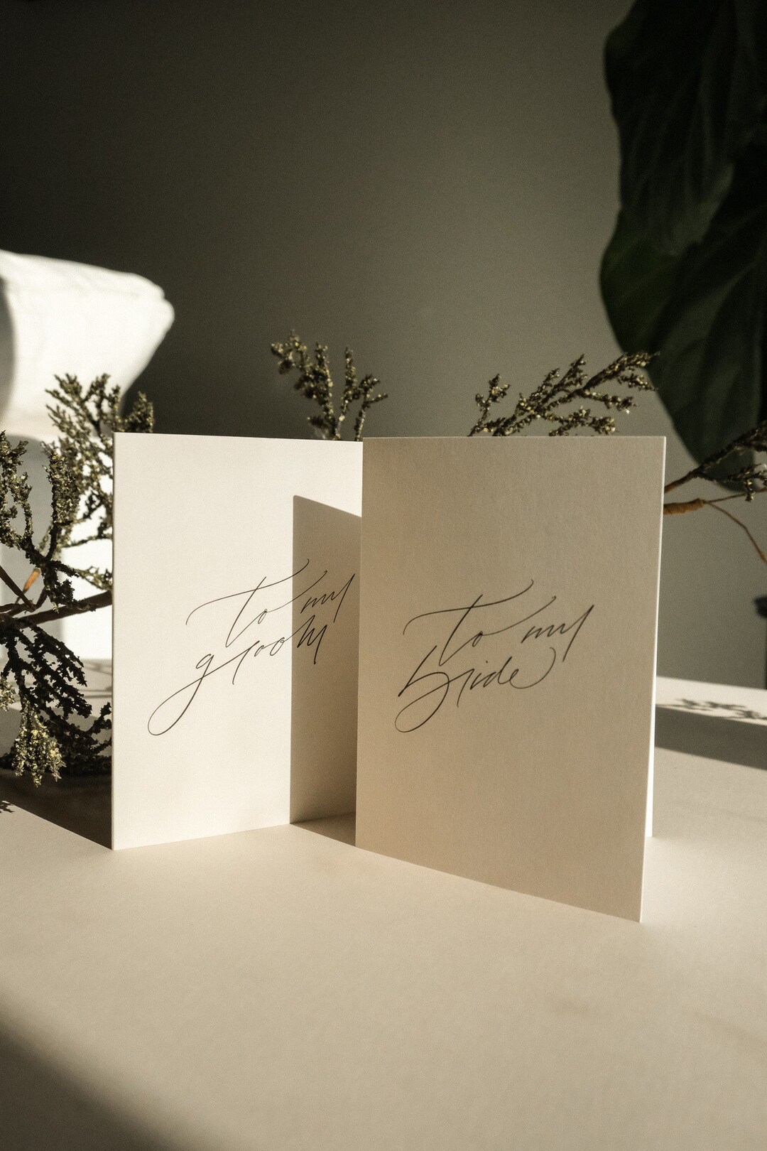 Neutral Vow Cards (set of 2), to My Bride, to My Groom, Minimal Vow ...