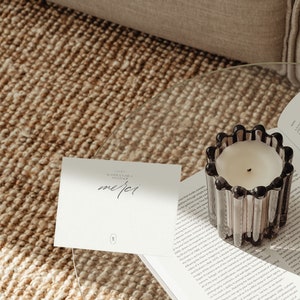 Personalized Merci Thank You Card, French Notecard, Minimal Luxury ...