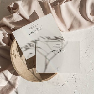 Personalized Merci Thank You Card, French Notecard, Minimal Luxury ...