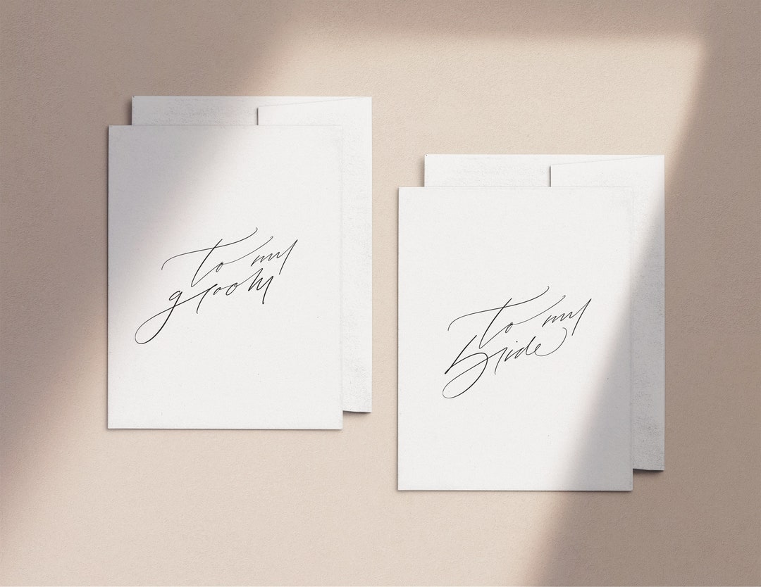 Wedding Vow Cards, to My Groom Card, to My Bride Card, Minimal Wedding ...