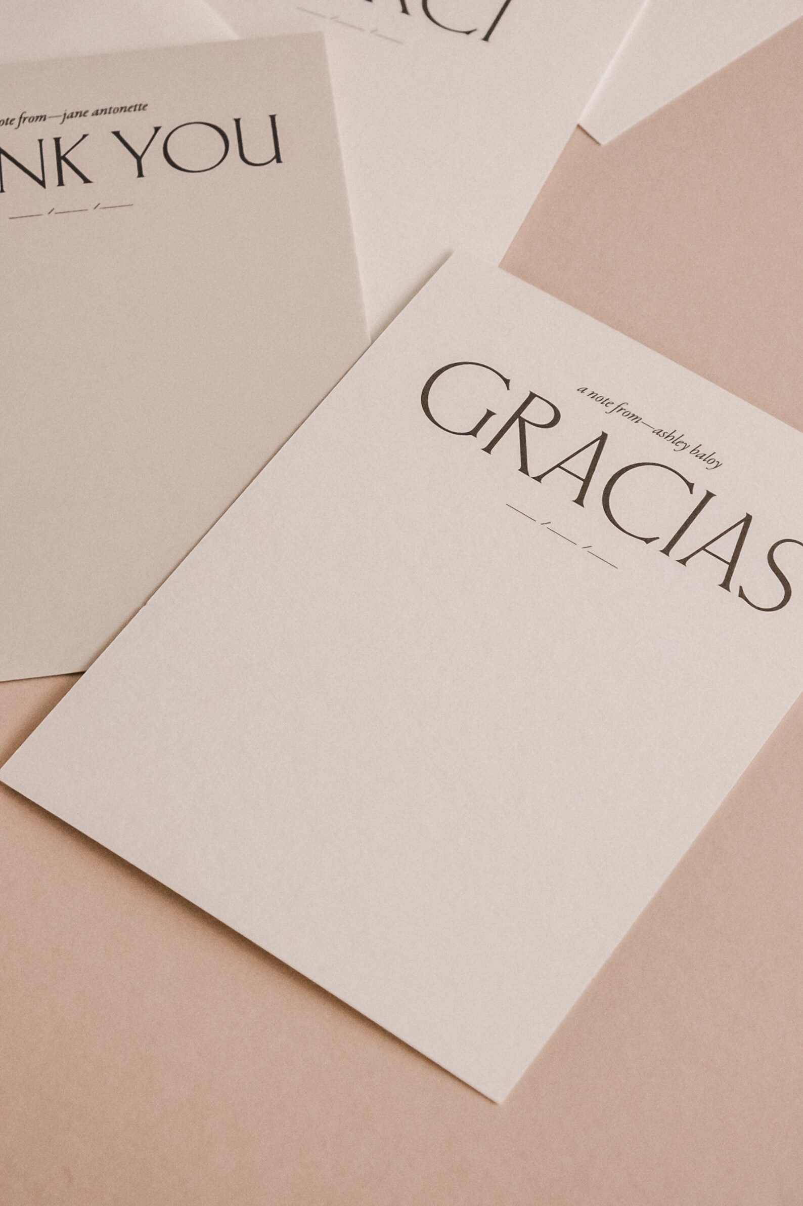 Personalized Gracias Thank You Card Spanish Notecard Minimal | Etsy