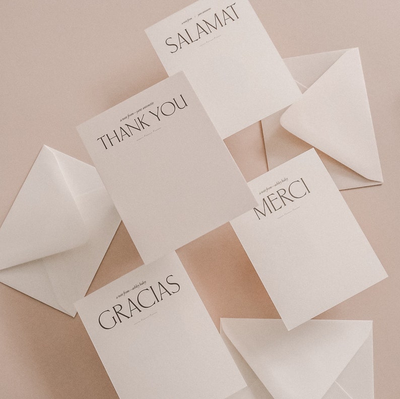 Personalized Gracias Thank You Card Spanish Notecard Minimal | Etsy