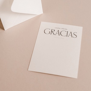 Personalized Gracias Thank You Card, Spanish Notecard, Minimal ...
