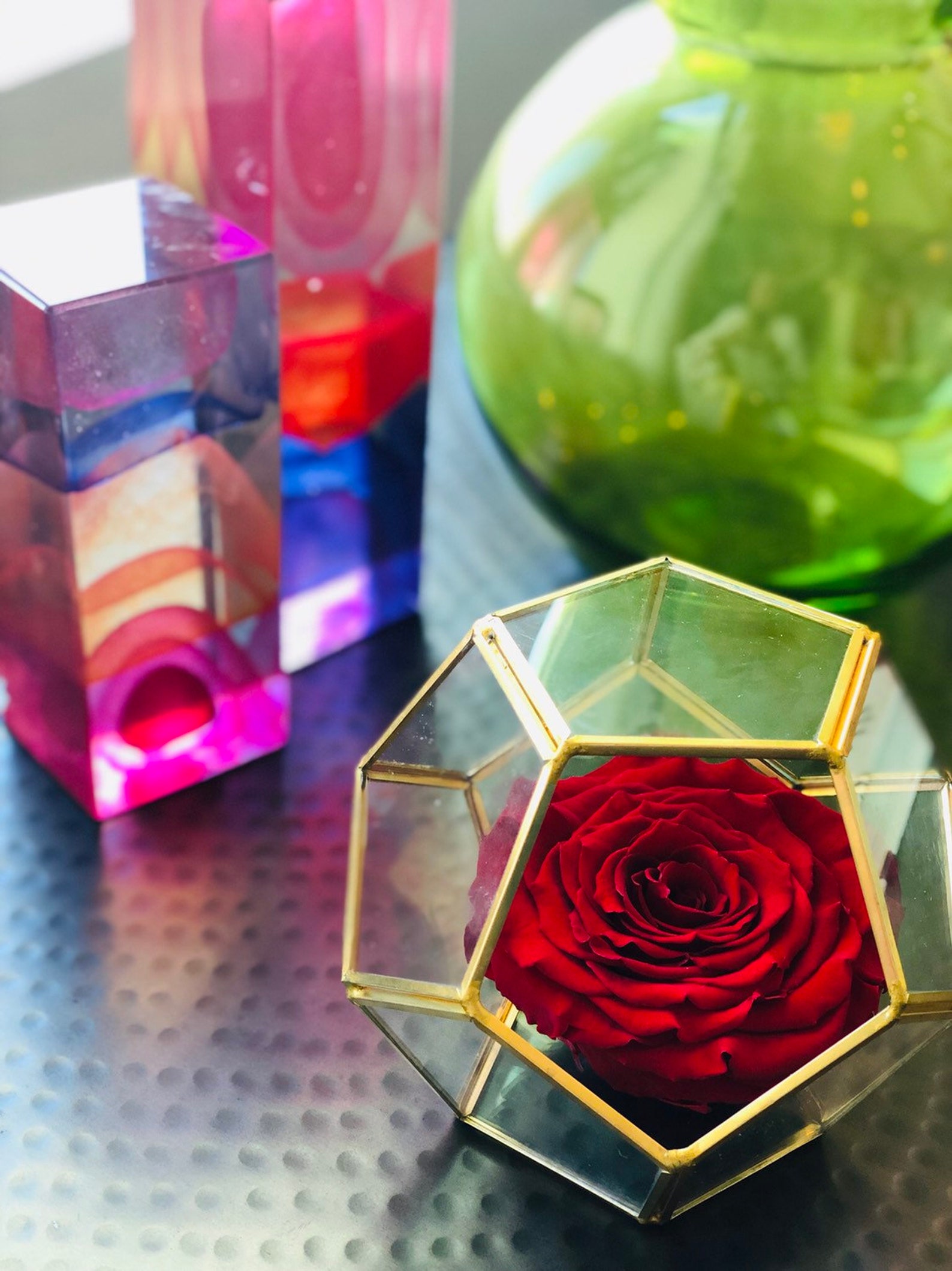 Flowers in a Terrarium Roses in a Terrarium Valentines Day | Etsy