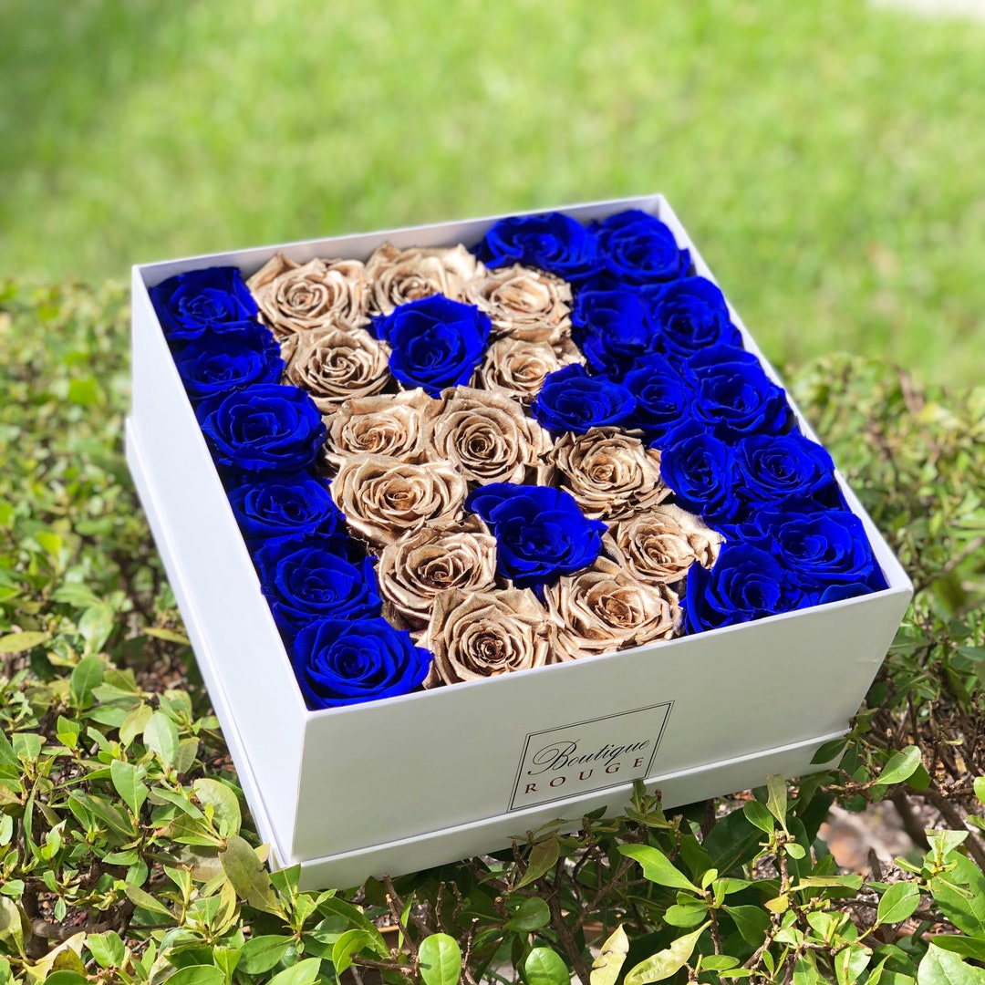 Letter Preserved Roses in a Box, Initials With Eternity Roses, Roses in ...