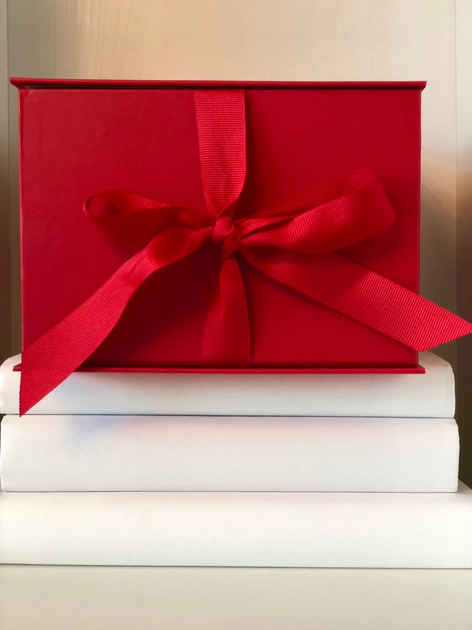 Red Square Box With Red Roses Roses With Laser Cut Letters | Etsy