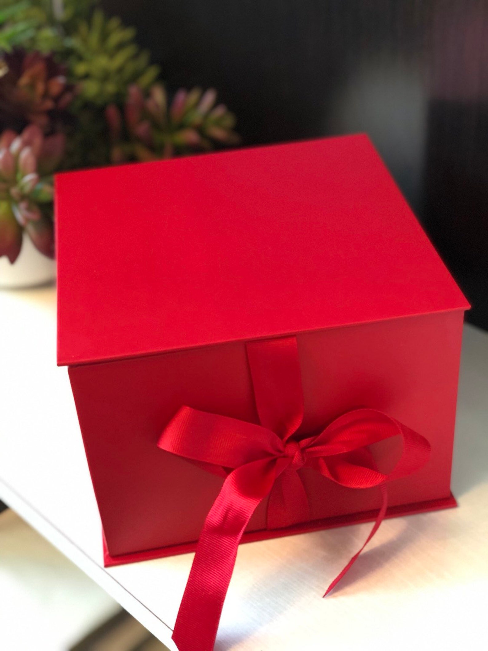 Red Square Box With Red Roses Roses With Laser Cut Letters | Etsy