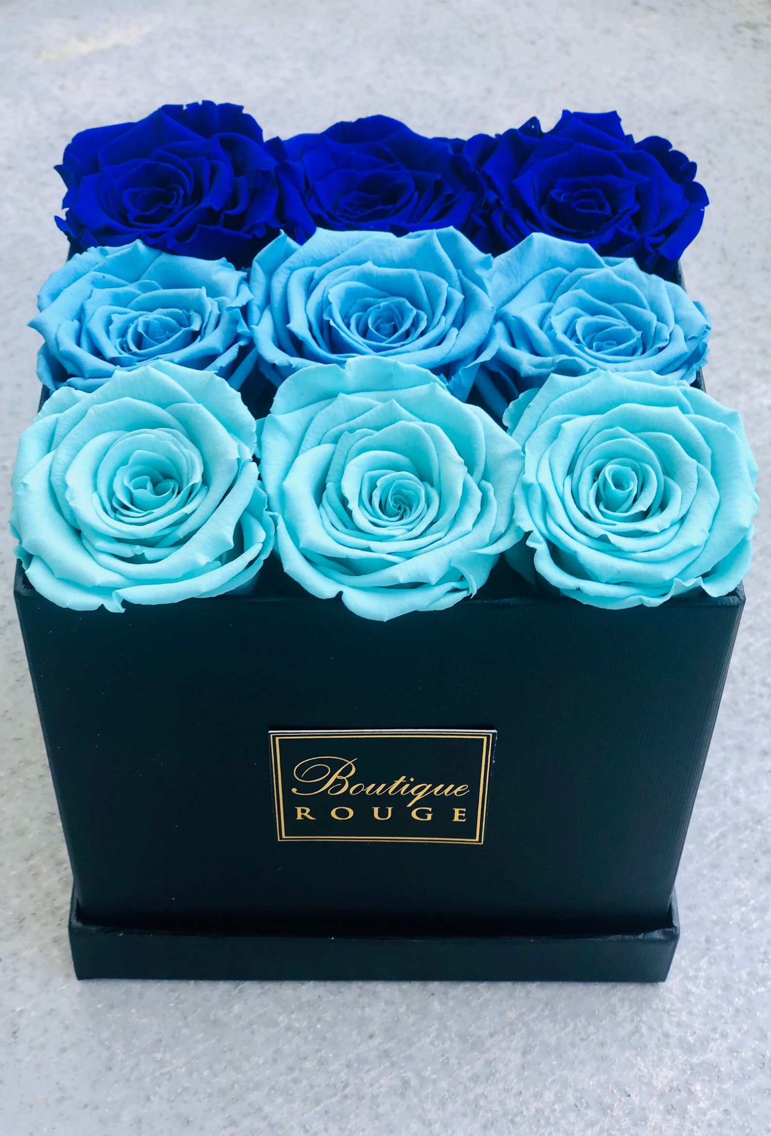Blue Ombré Preserved Roses Blue Eternity Roses in a Box | Etsy