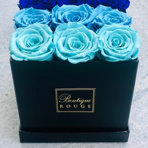 Blue Ombré Preserved Roses, Blue Eternity Roses in a Box, Roses Last ...
