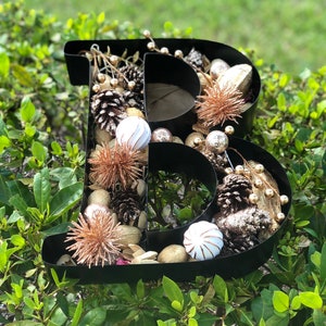 Decorative Metal Letters, Metal Black Letter, Floral Letters, Initial ...