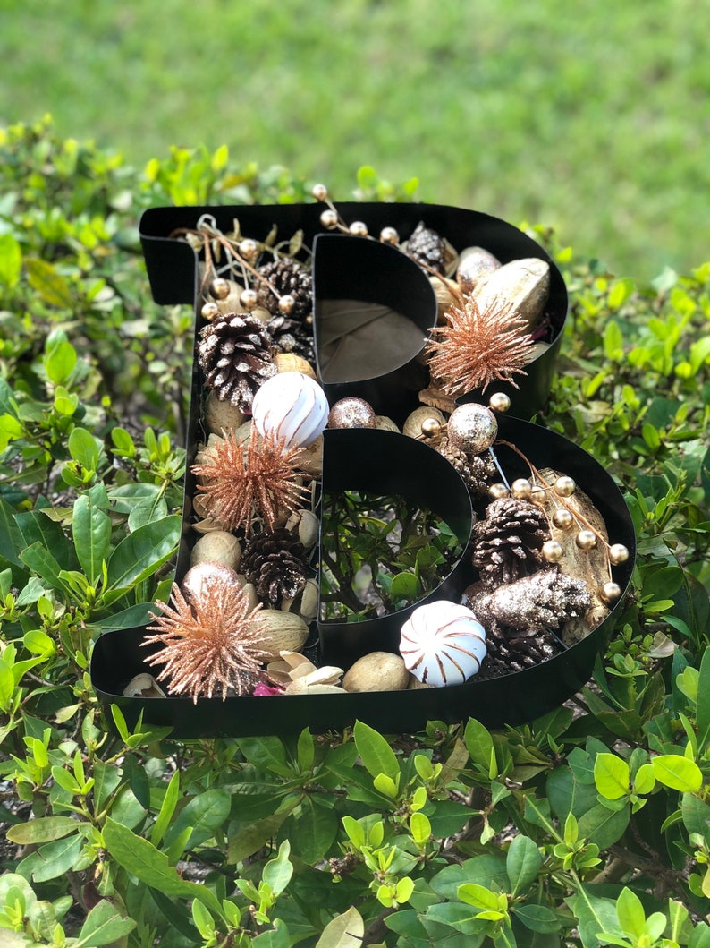 Decorative Metal Letters metal black letter floral letters | Etsy