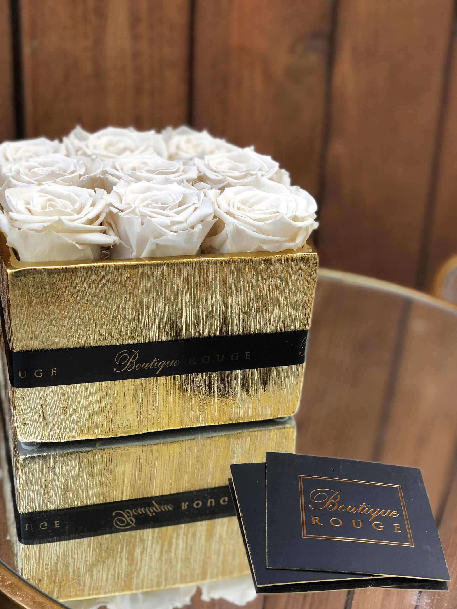 Gold Square Ceramic With Roses |coffee Table Decoration| Box of Roses ...