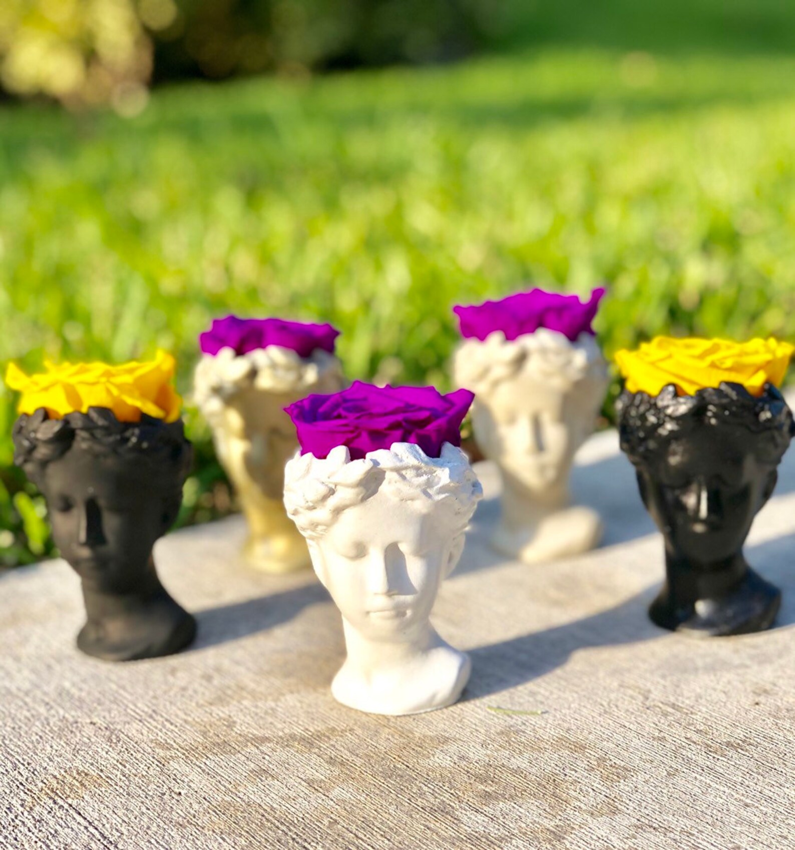 Venus Planter Head Goddess Statue With Preserved Rose | Etsy