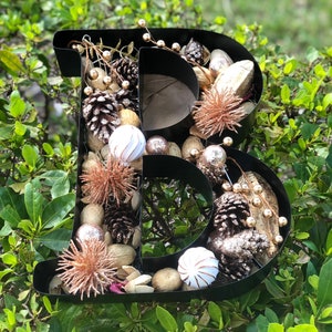 Decorative Metal Letters, Metal Black Letter, Floral Letters, Initial ...