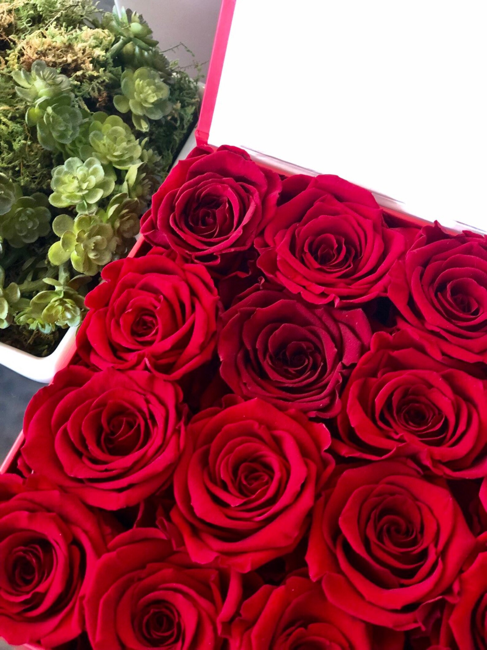 Red Square Box With Red Roses Roses With Laser Cut Letters | Etsy