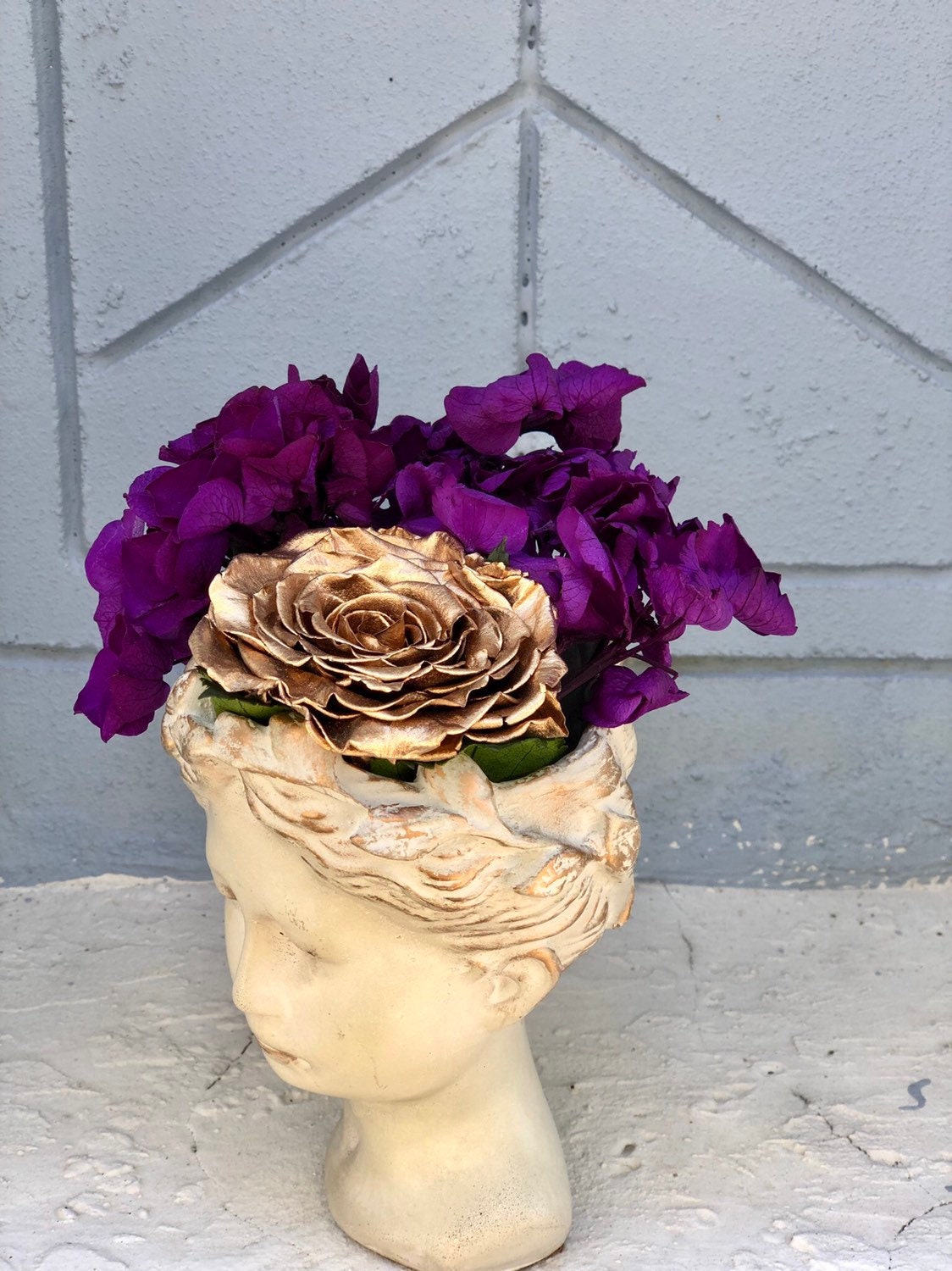 Greek Goddess Bust | Handmade Venus Planter | Outside Planter ...