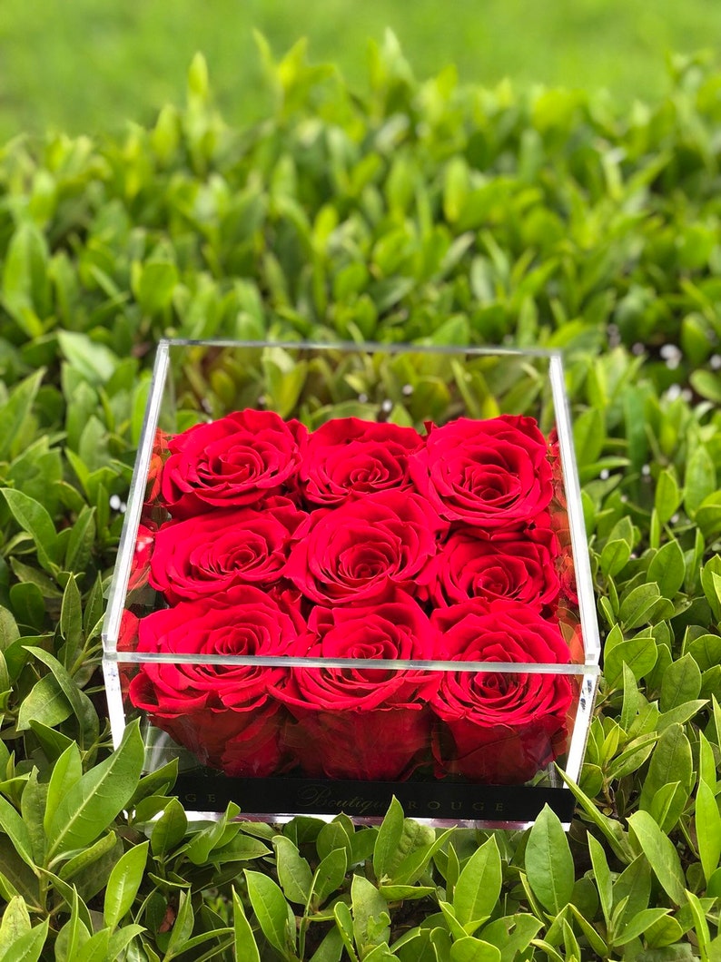 Premium Acrylic Box with luxury roses Roses in a box | Etsy