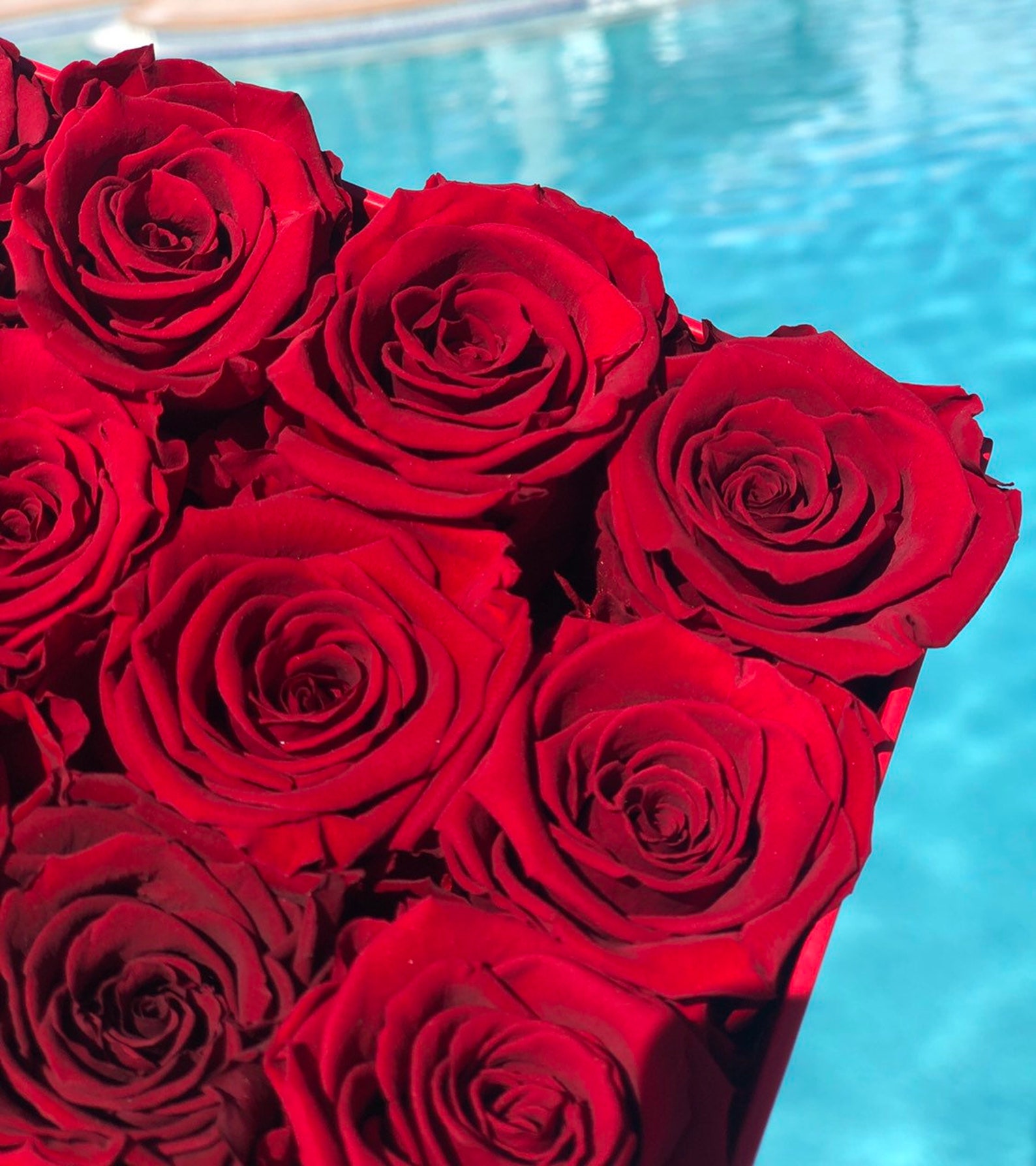 Red Square Box With Red Roses Roses With Laser Cut Letters | Etsy