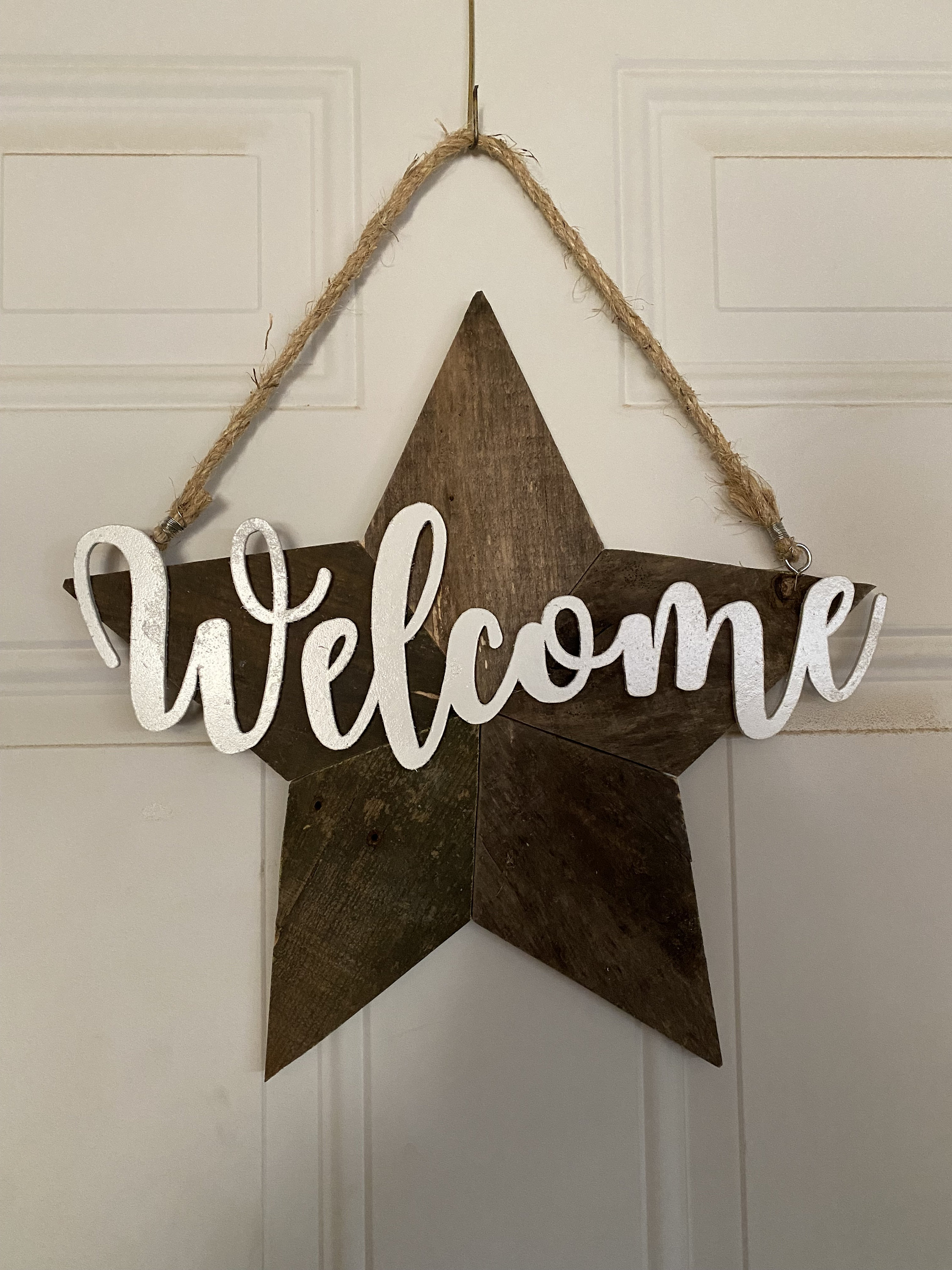 Welcome Sign Star Shape wall art front door entryway scroll | Etsy