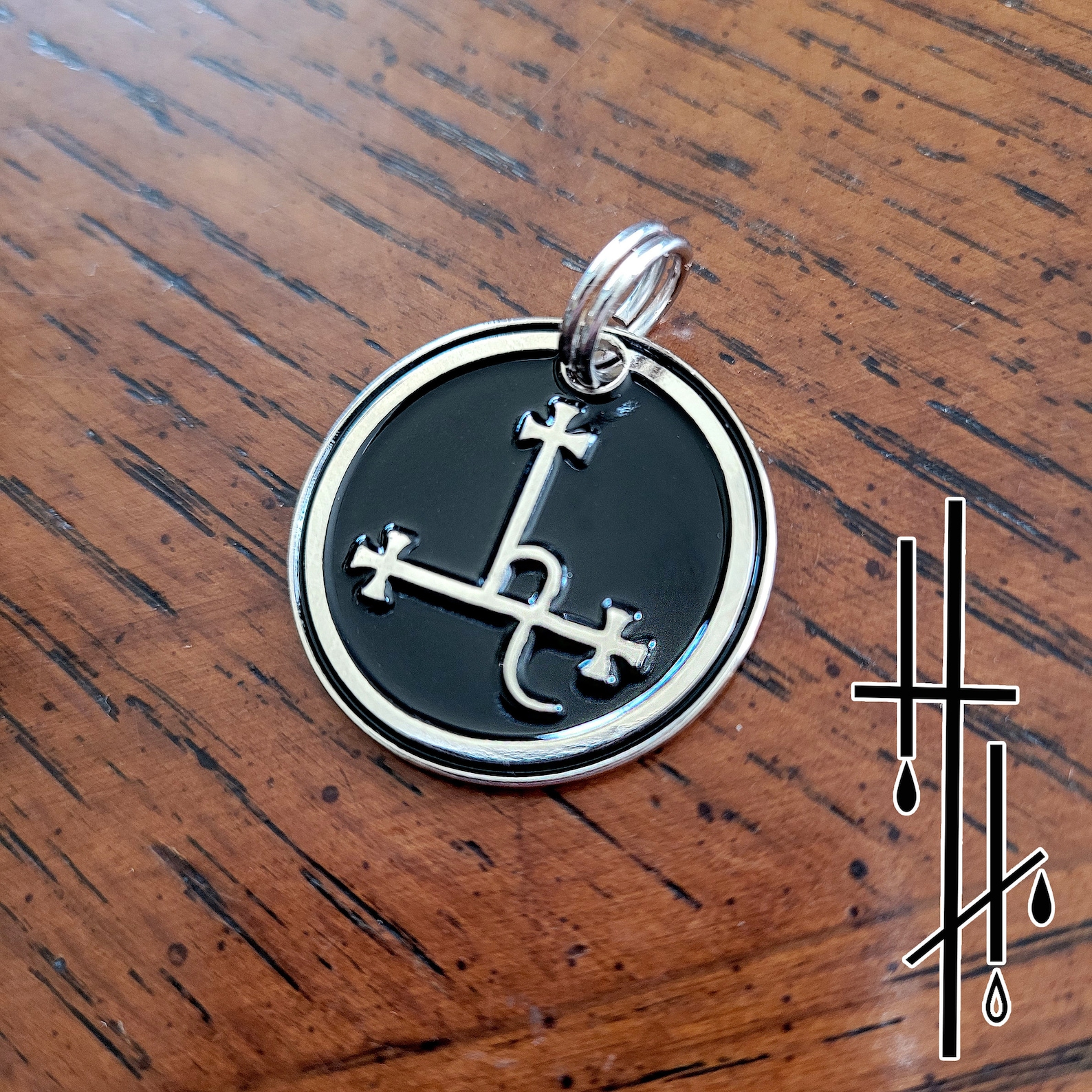 Lilith Sigil Silver / Black Collar Charm for Cats, Dogs (or People!) - Etsy
